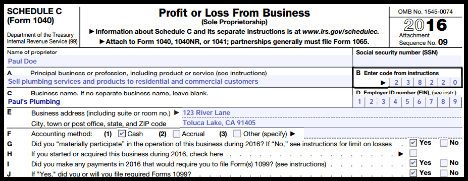 How To Complete Schedule C Profit And Loss From A Business