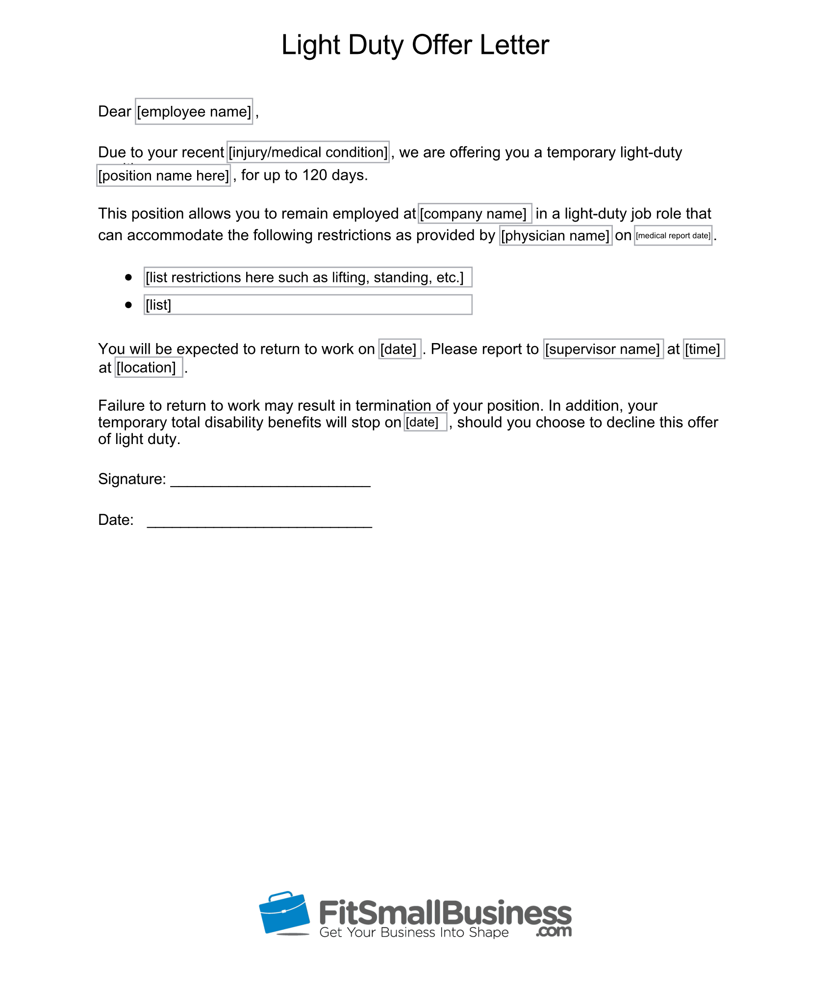 Light Duty Accommodation: Definition & Requirements [+Free Policy]