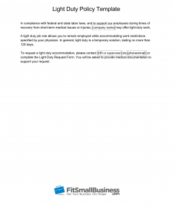Light Duty Accommodation: Definition & Requirements [+Free Policy]