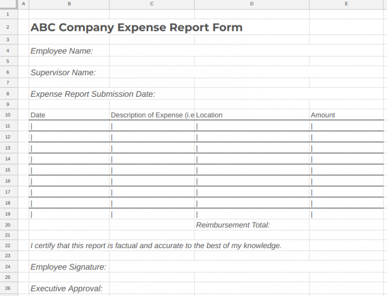 How To Create An Expense Report Policy Free Template 