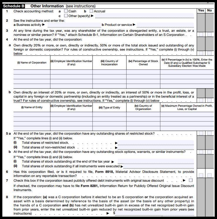 IRS Form 1120S Definition Download 1120S Instructions
