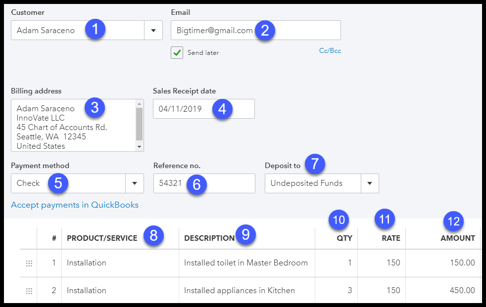  How To Create A Sales Receipt Template In Quickbooks Online Pretty 