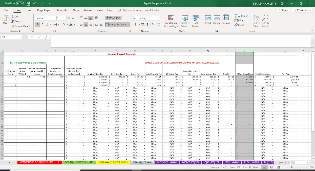 Excel Payroll Template Free Collection