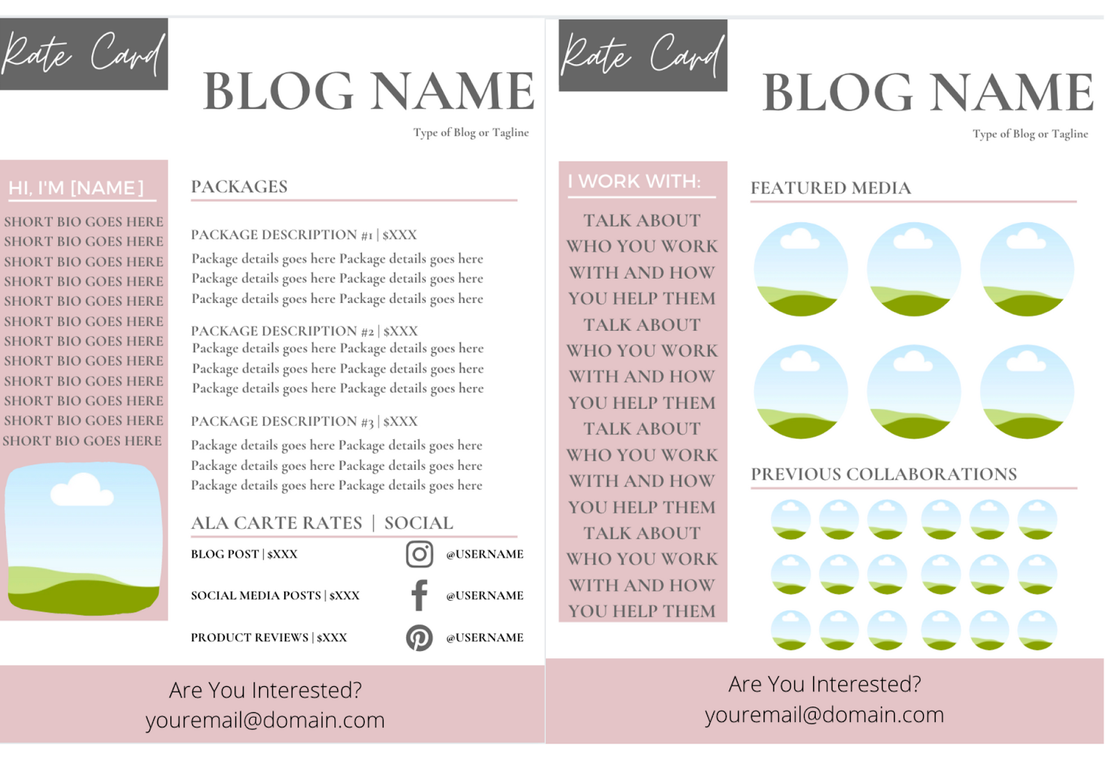 How To Make A Blogger Rate Card Template