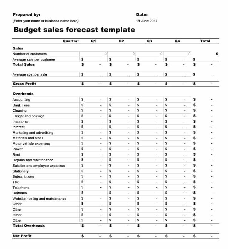 12 12 Month Sales Forecast Spreadsheet Template DocTemplates
