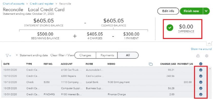 How to Reconcile Credit Card Accounts in QuickBooks Online