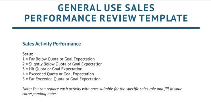 Sales Performance Review Templates & Management Software