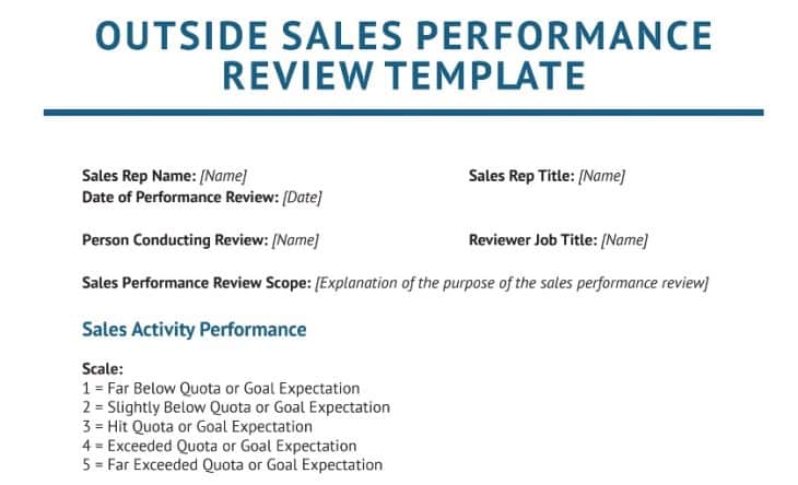 Sales Performance Review Templates & Management Software