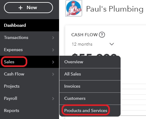 How to Set Up the Products and Services List in QuickBooks Online