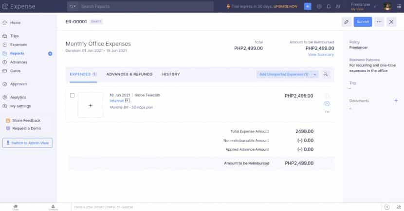 Zoho Expense Review: Pricing, Features & Alternatives