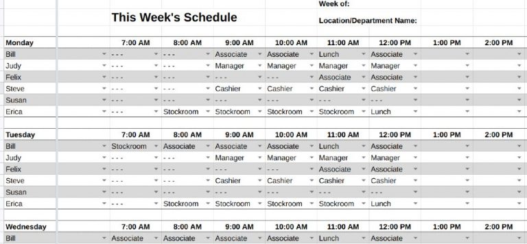 Free Employee Schedule Templates & Instructions
