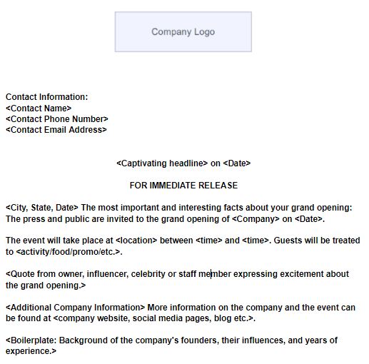 How To Write A Grand Opening Press Release Template Examples 2023 