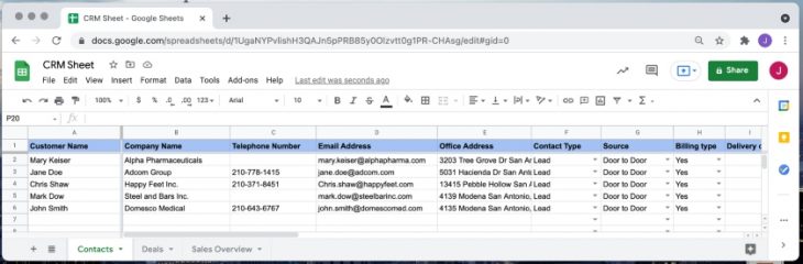 A Complete Guide to Using Google Sheets as a CRM (+ Template)