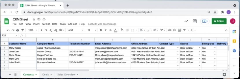 A Complete Guide to Using Google Sheets as a CRM (+ Template)