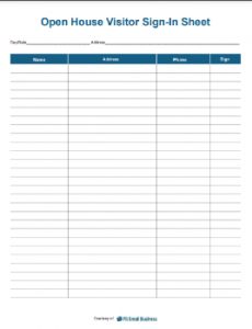 12 Free Open House Sign-in Sheet Templates (+ Tips)