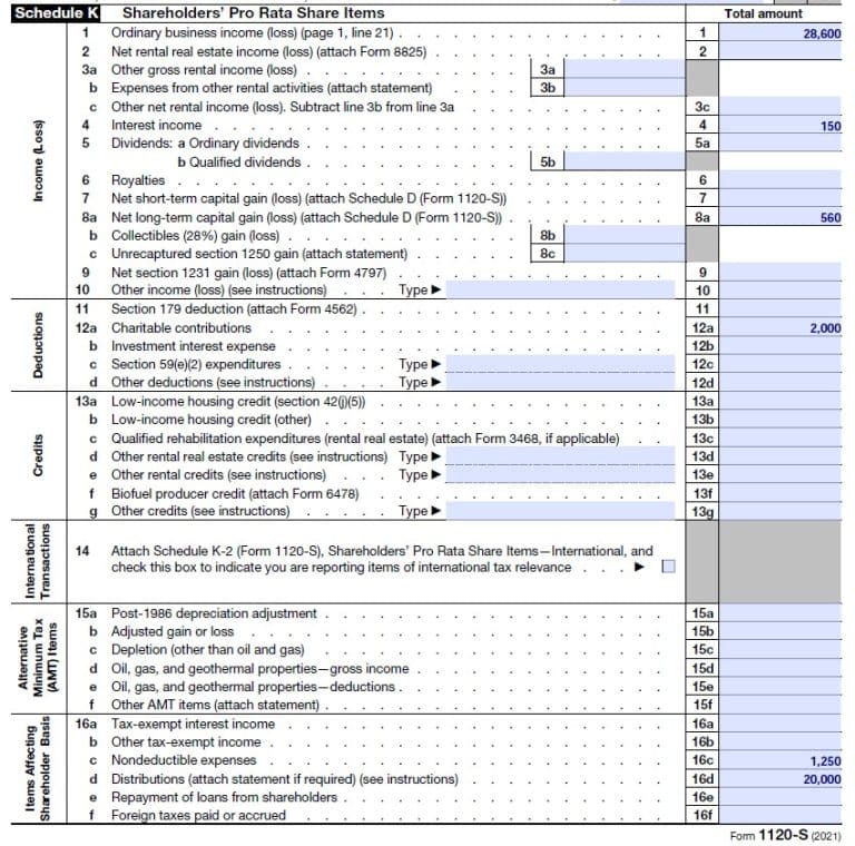 How to Complete Form 1120S & Schedule K-1 (With Sample)
