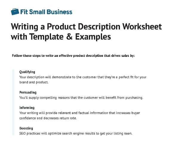 How To Write A Product Description Template Examples 