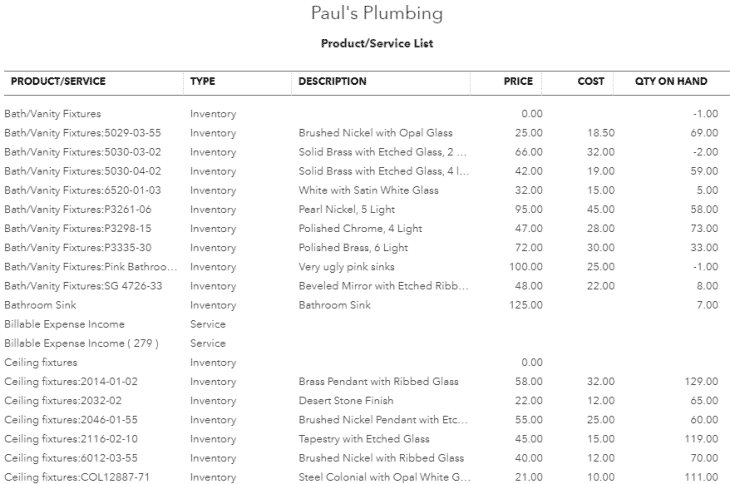How To Set Up the Products and Services List in QuickBooks Online