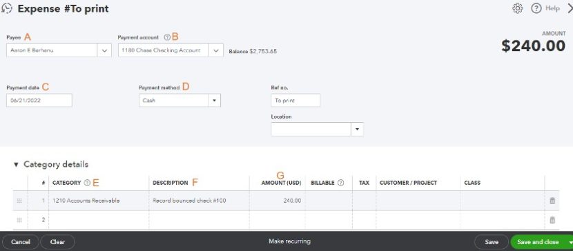 How To Record a Bounced Check in QuickBooks Online