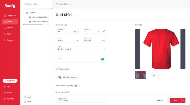 Sortly Review: Standalone Inventory Software