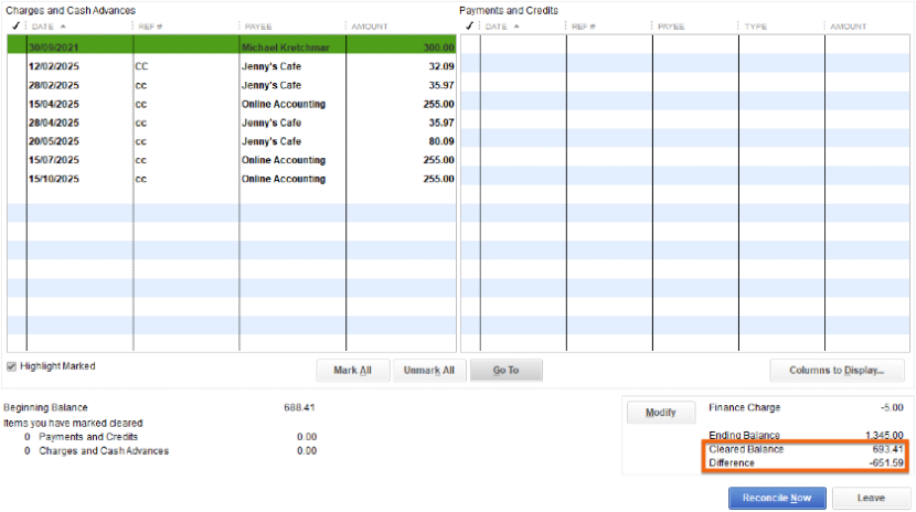 How To Reconcile a Credit Card Balance in QuickBooks Desktop