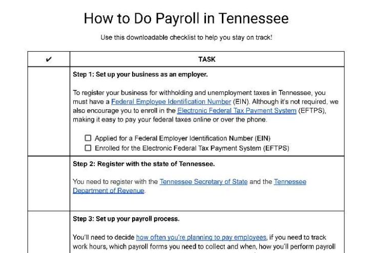 How to Do Payroll in Tennessee: What Every Employer Needs to Know