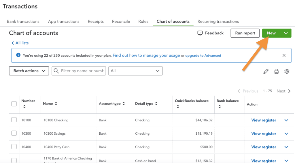 How To Set Up a Chart of Accounts in QuickBooks Online