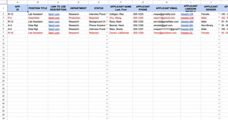 Applicant Tracking Spreadsheet: Free Excel Templates
