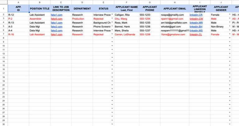 Applicant Tracking Spreadsheet: Free Excel Templates