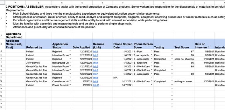 Applicant Tracking Spreadsheet: Free Excel Templates