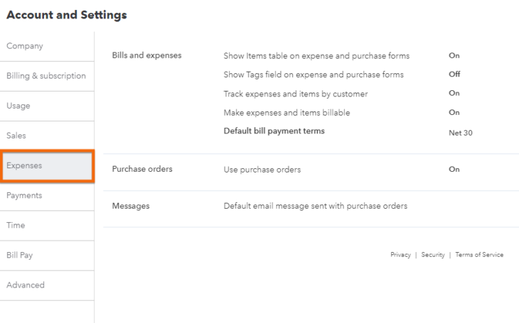 How To Customize Expense Settings in QuickBooks Online