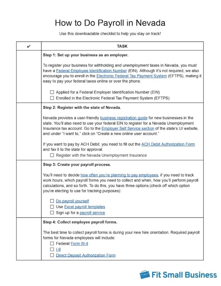 How to Do Payroll in Nevada: An Employer’s Guide