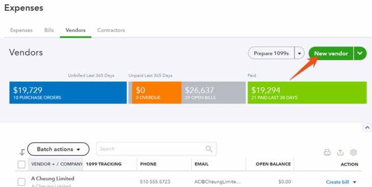 How To Set Up Vendors in QuickBooks Online