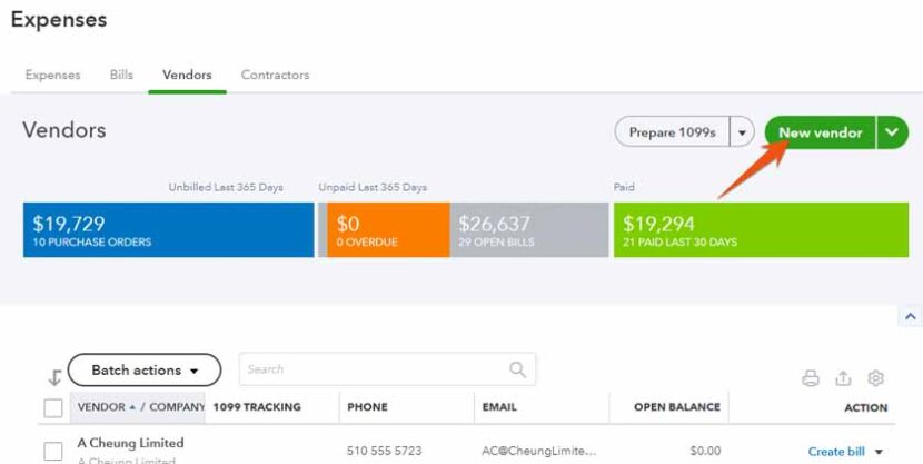 How To Set Up Vendors in QuickBooks Online