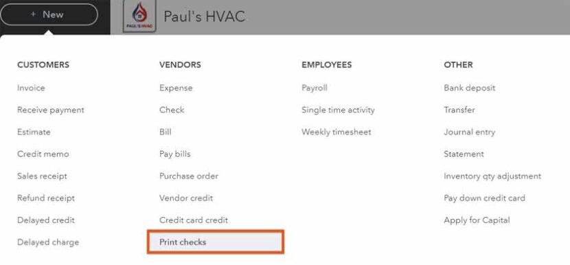 How To Write & Print Checks in QuickBooks Online