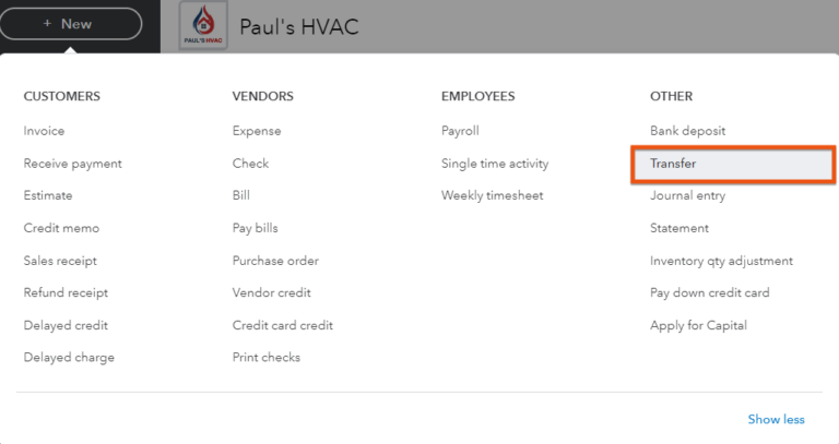 How To Transfer Funds Between Bank Accounts in QuickBooks Online