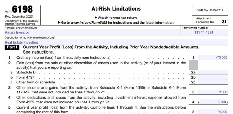 How To Fill Out Form 6198: Instructions & Example