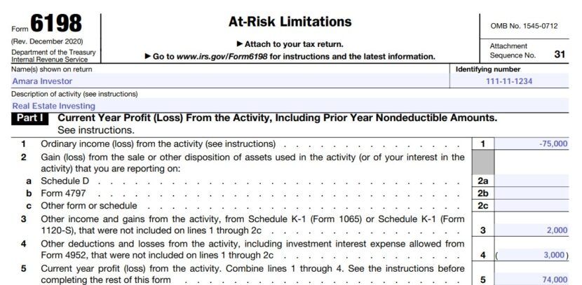How To Fill Out Form 6198: Instructions & Example