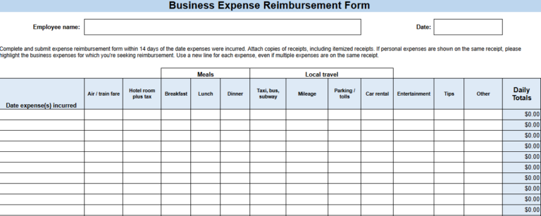Free Employee Expense Report Template (+ Policy)