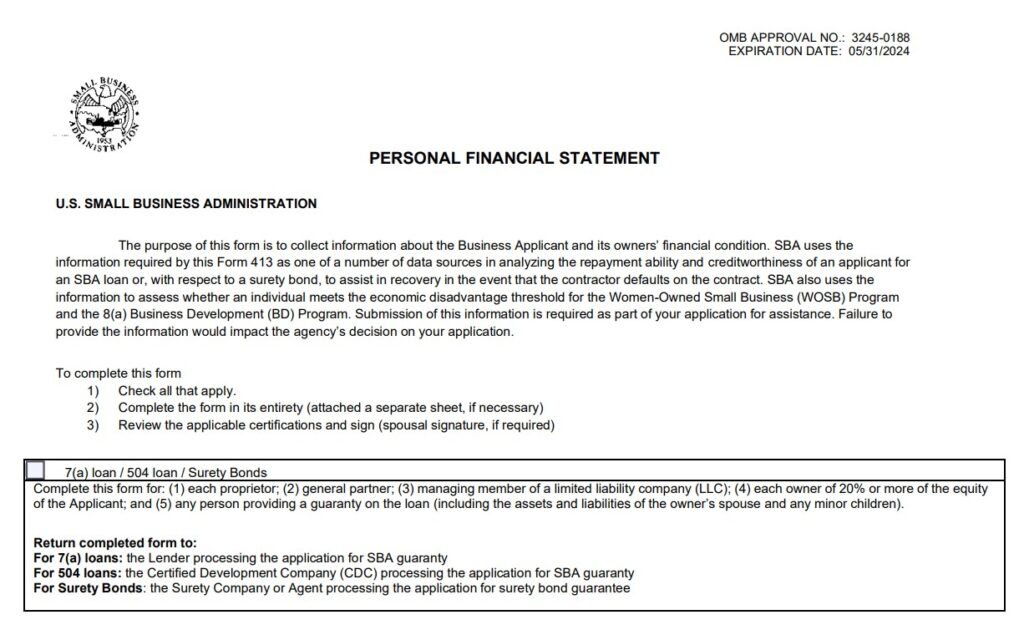 SBA Form 413: How To Fill Out a Personal Financial Statement