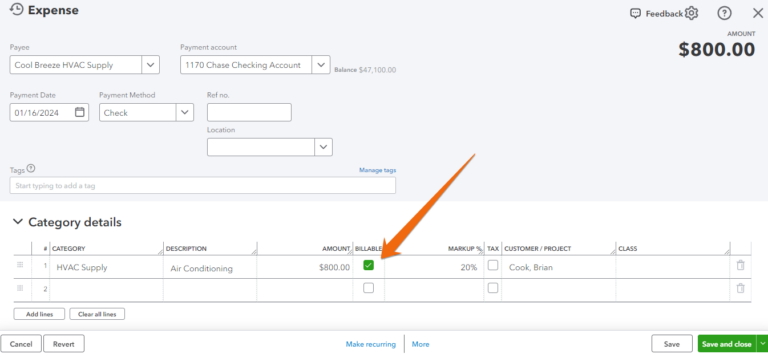 How To Make Expenses Billable in QuickBooks Online