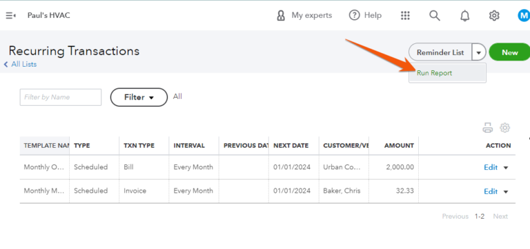 How To Create Recurring Transactions in QuickBooks Online