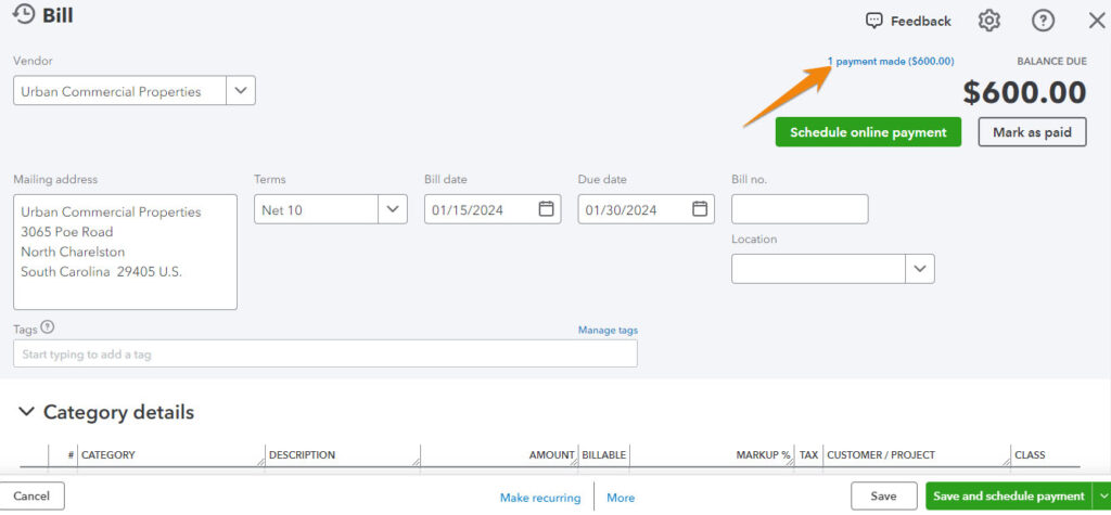 How To Enter a Partial Payment in QuickBooks Online