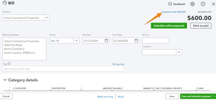 How To Enter a Partial Payment in QuickBooks Online
