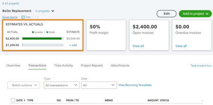 How To Create and Manage Projects in QuickBooks Online