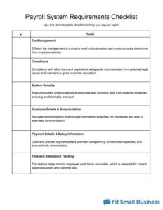 Payroll System Requirements Checklist for SMBs [+Template]