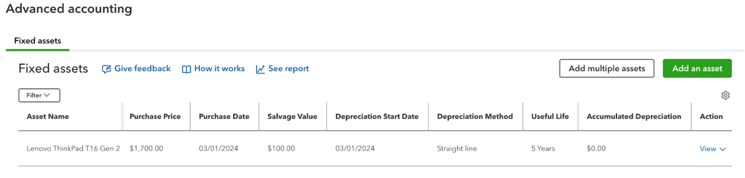 How To Use the QuickBooks Online Fixed Asset Manager