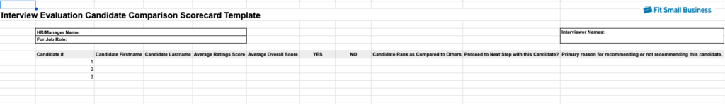 8 Free Interview Evaluation Forms & 3 Scorecard Templates
