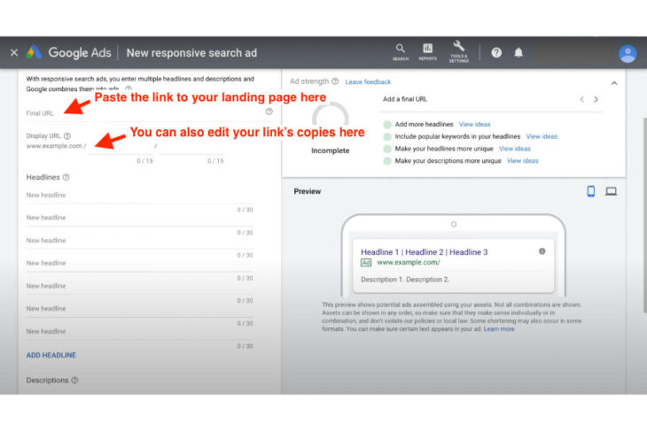 How to Add a Landing Page to Google Ads in 6 Steps