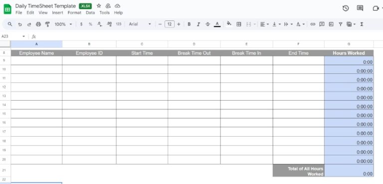 Free Timesheet Template: Download Excel, Sheets & PDF